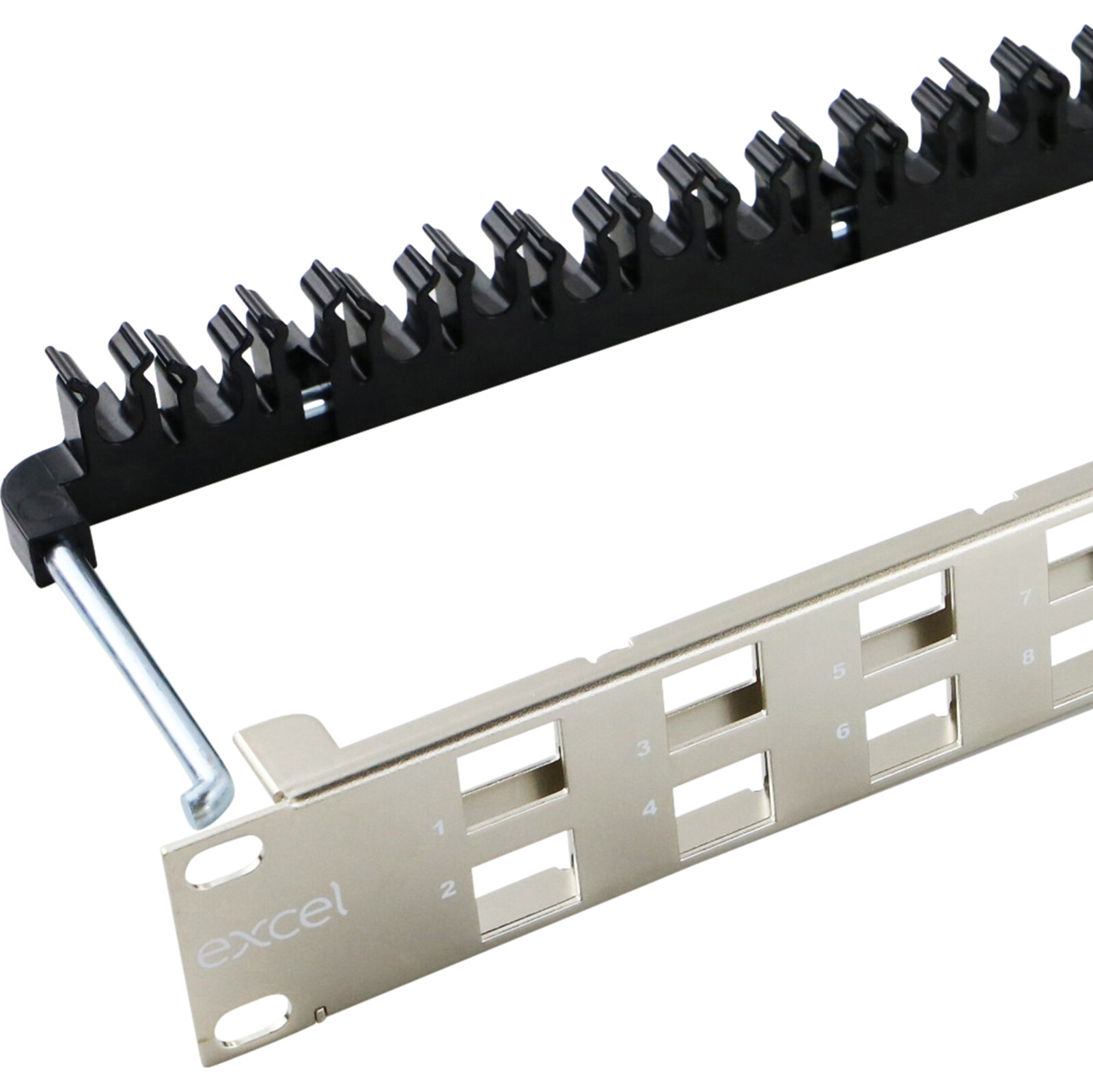 100-024 - Excel Unloaded 24 Port Keystone Patch Panel Frame Angled 1U ...