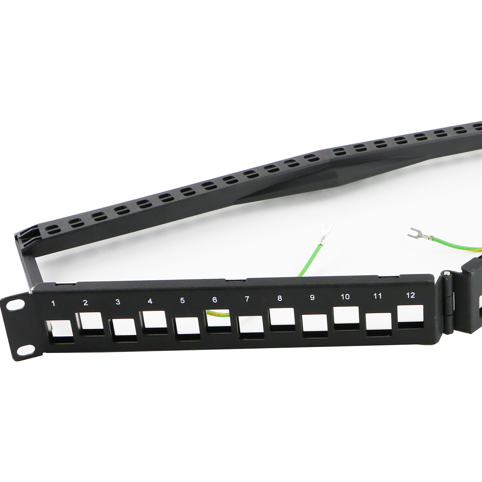 100-040 - Excel Unloaded 24 Port Keystone V Patch Panel Frame 1U Black