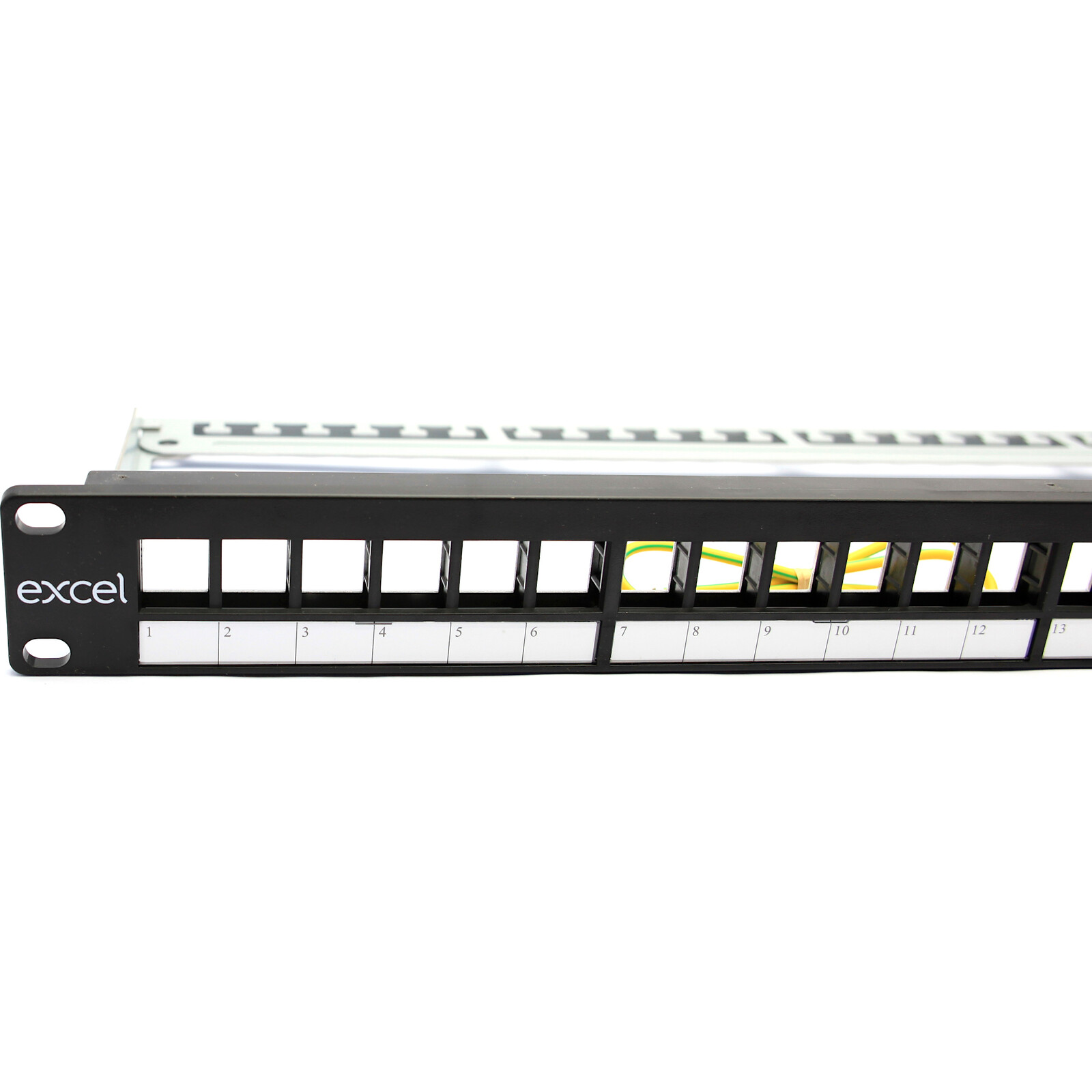 100-095 - Excel Unloaded 24 Port Keystone Patch Panel Frame 1U Black