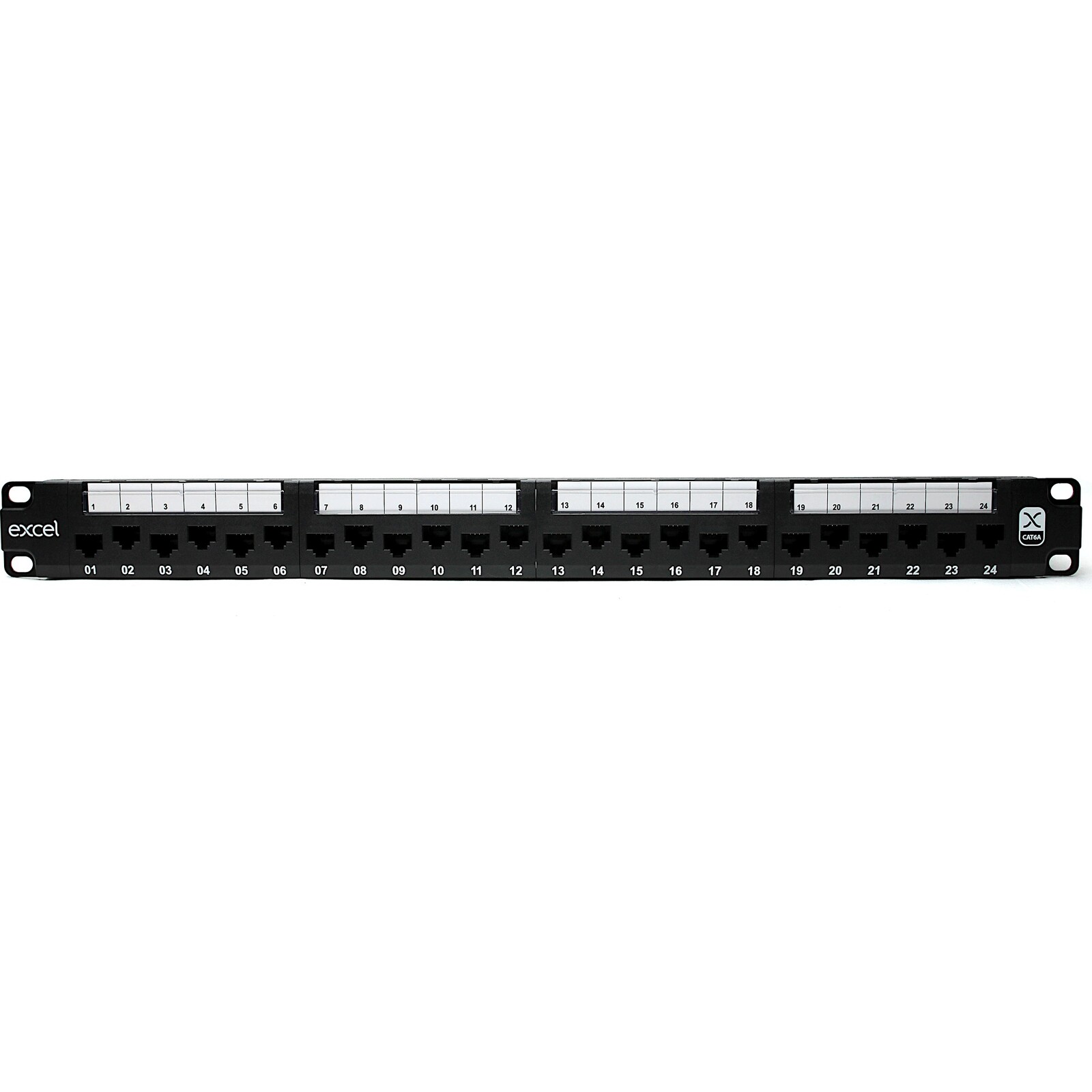 100-155 - Excel Cat6A 24 Port Unscreened Patch Panel 1U 110 Punch Down ...