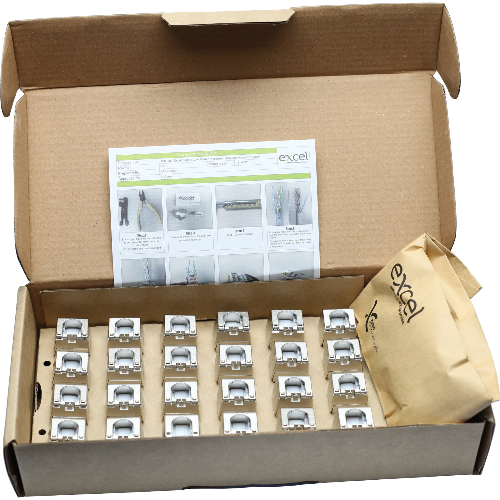 100-183-24 - Excel Cat6A FTP Screened Low Profile Keystone Jack ...