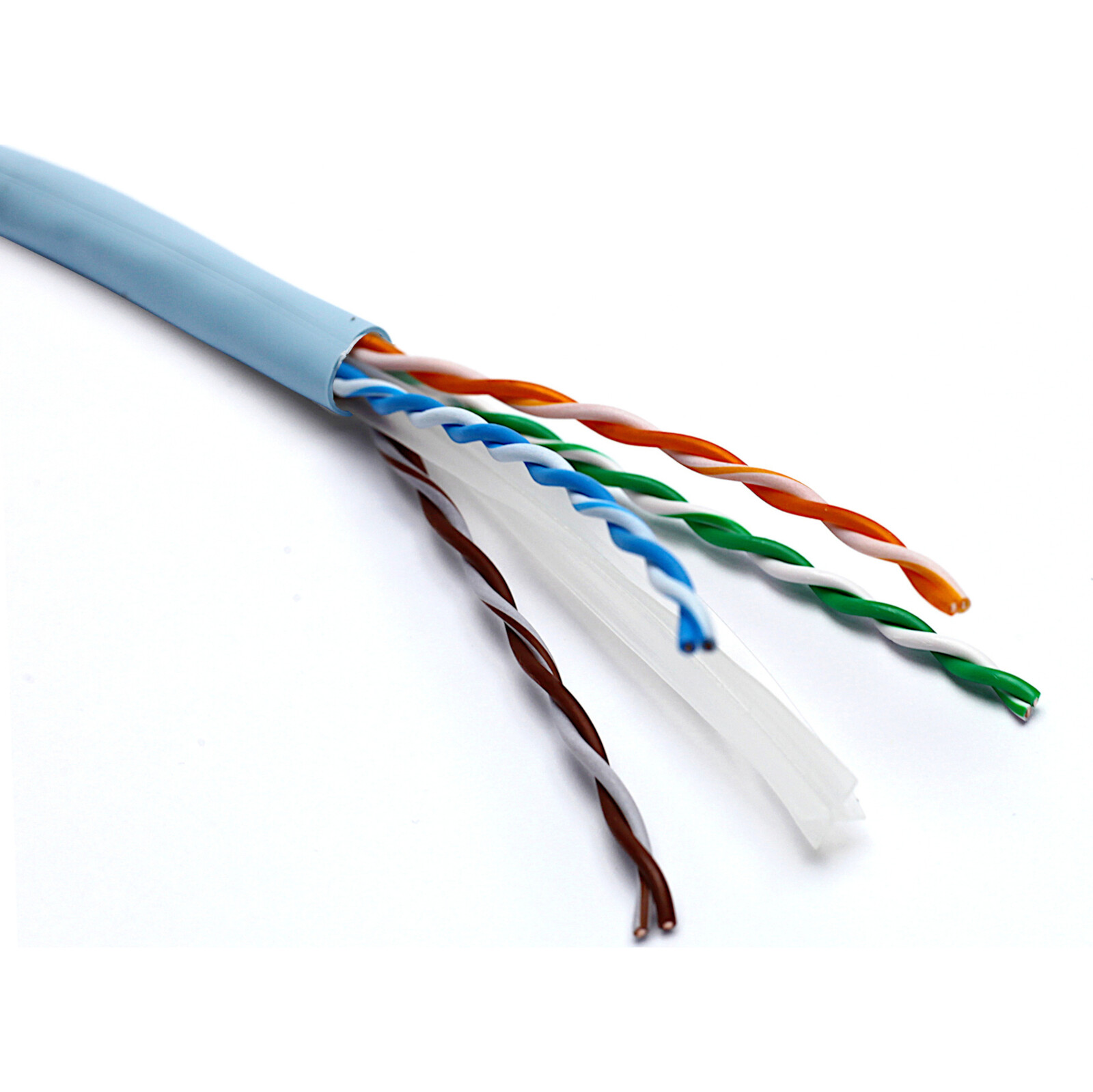 100-189 - Excel Solid Cat6a Cable U/UTP LSOH CPR Dca 500m Reel Ice Blue