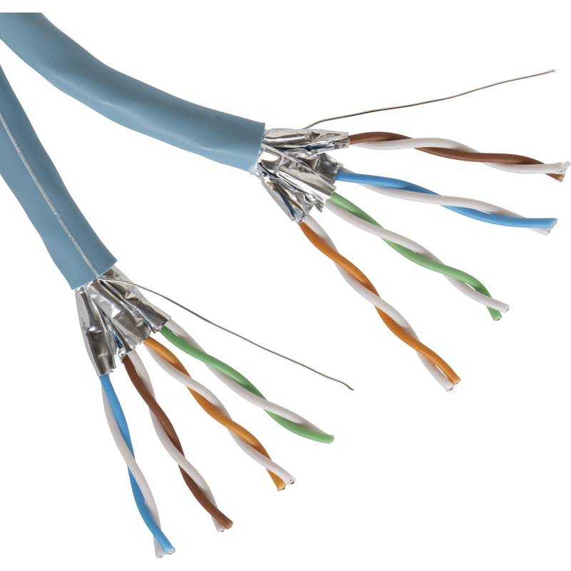 100-199 - Excel Category 6A Dual Cable U/FTP Dca LS0H 500m Reel - Ice Blue