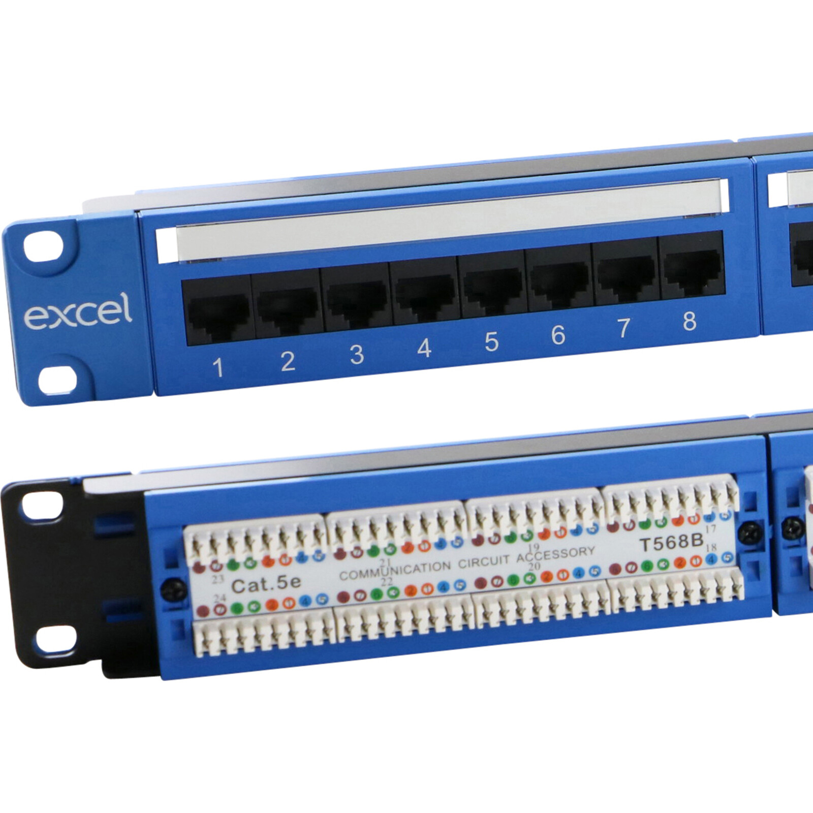 100-476 - Excel Plus Cat5e 24 Port Unscreened Patch Panel 1U LSA Punch ...