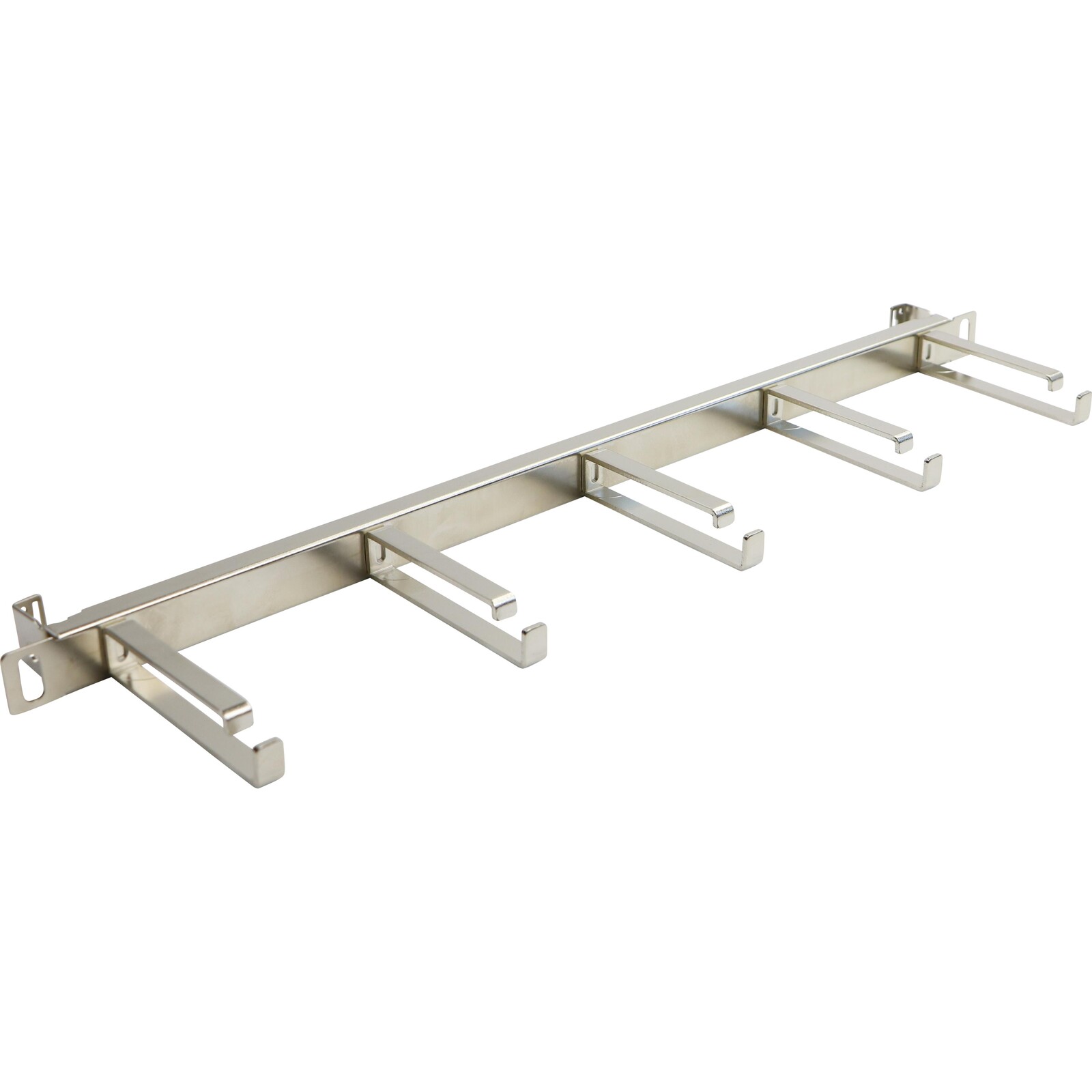 100-581 - Excel Cable Management Bar 0.5U 5 Vertical Metal Hoops Chrome