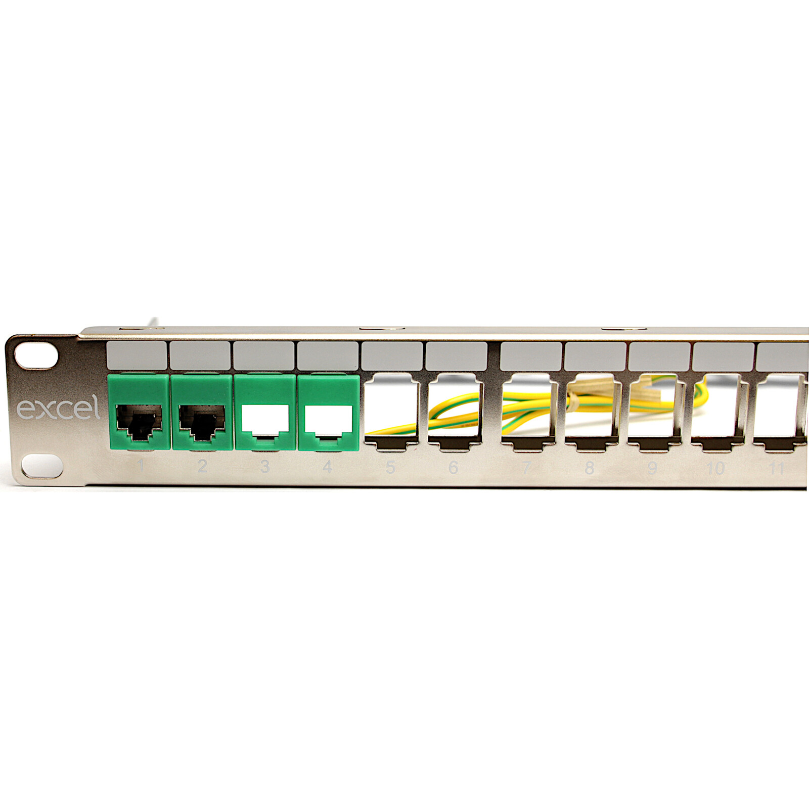 100-775 - Excel 24 Port Screened Keystone Patch Panel Coloured ID Ports ...