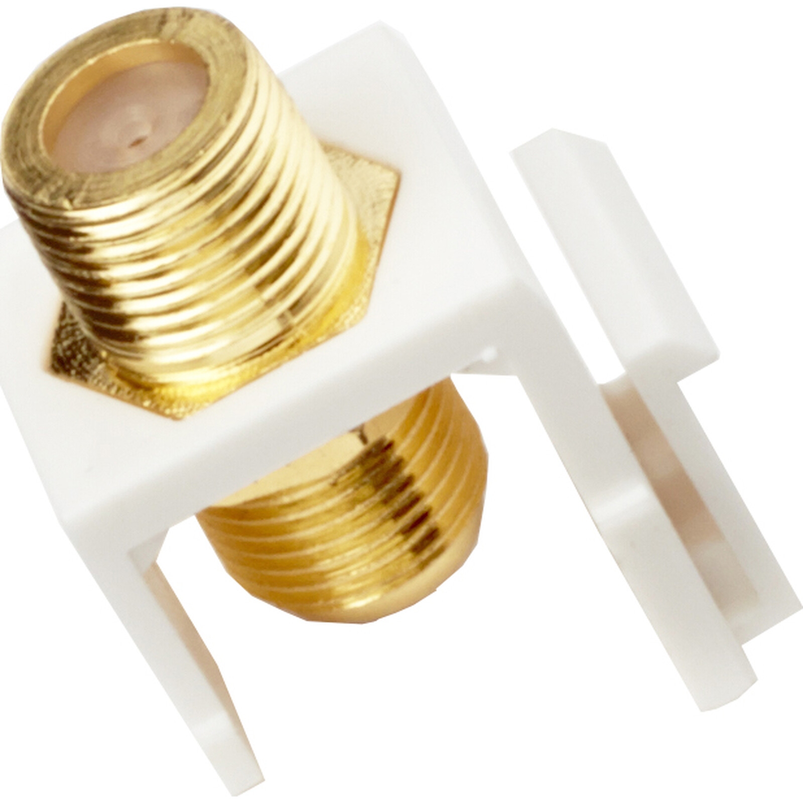 100-805 - Excel 1 Port F-Type Sat Coax Keystone Adaptor White