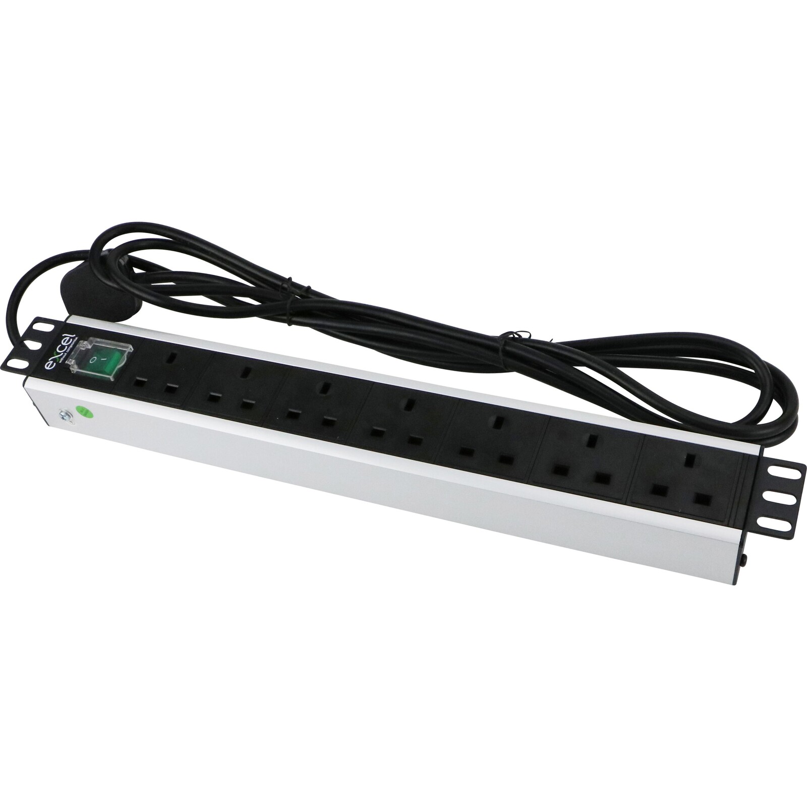 D13-7H-EXL - Excel 7 Way Horizontal PDU 7x UK Socket Passive 13A UK ...