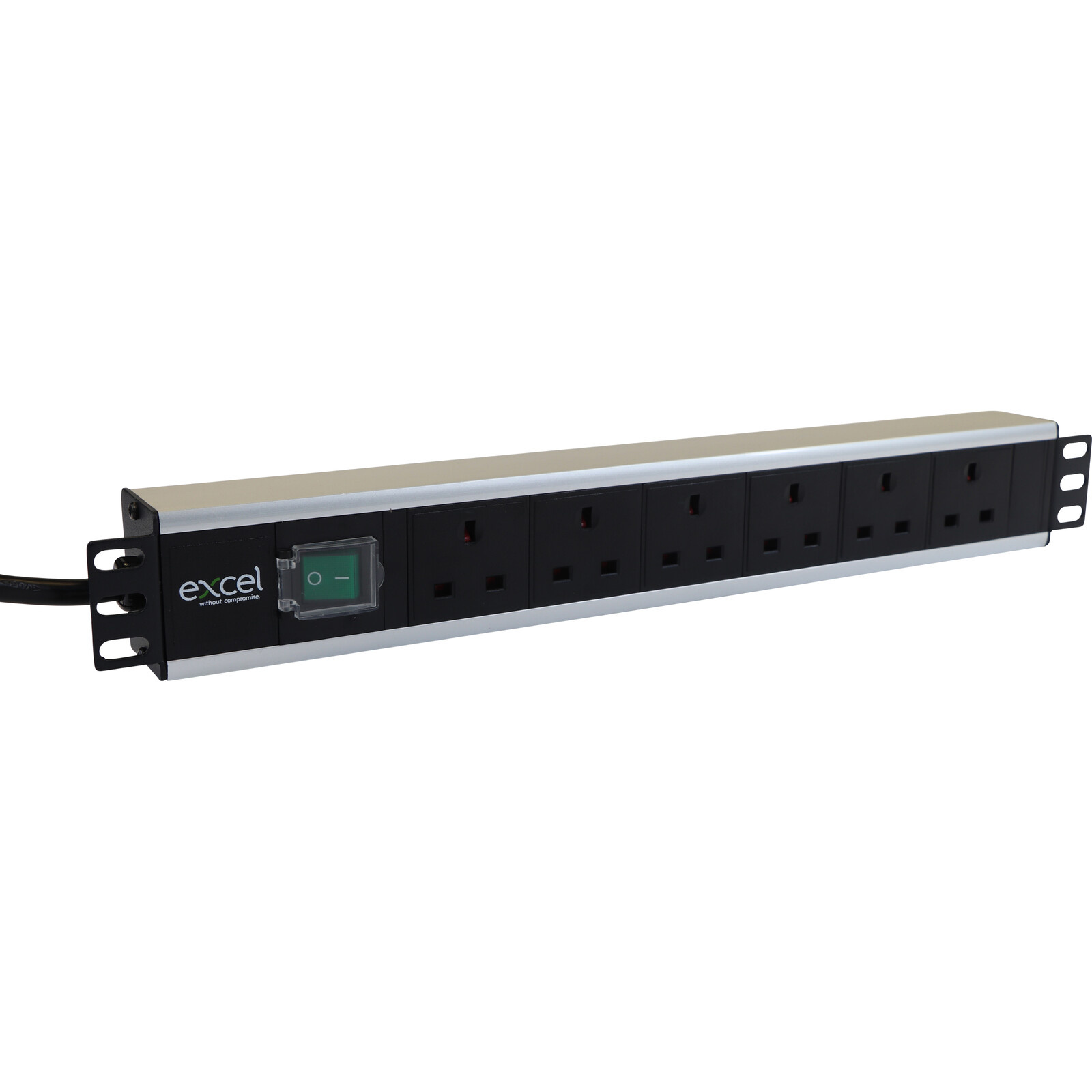 D16-6H-EXL - Excel 6 Way Horizontal PDU 6x UK Socket Passive 16A IEC ...