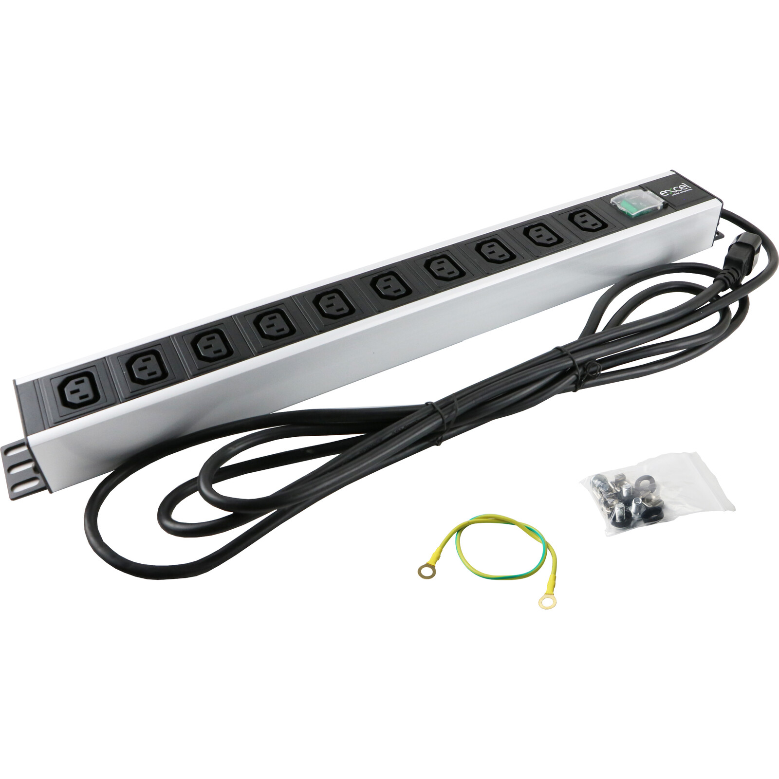555-242 - Excel 10 Way Horizontal PDU 10x C13 Socket Passive 10A C14 ...